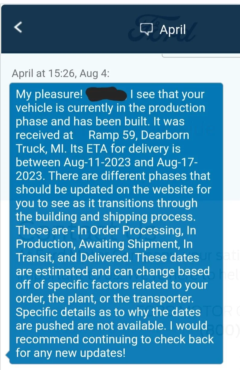 Delivery starts tomorrow!! (says Ford Chat) | Page 20 | Mustang7G ...