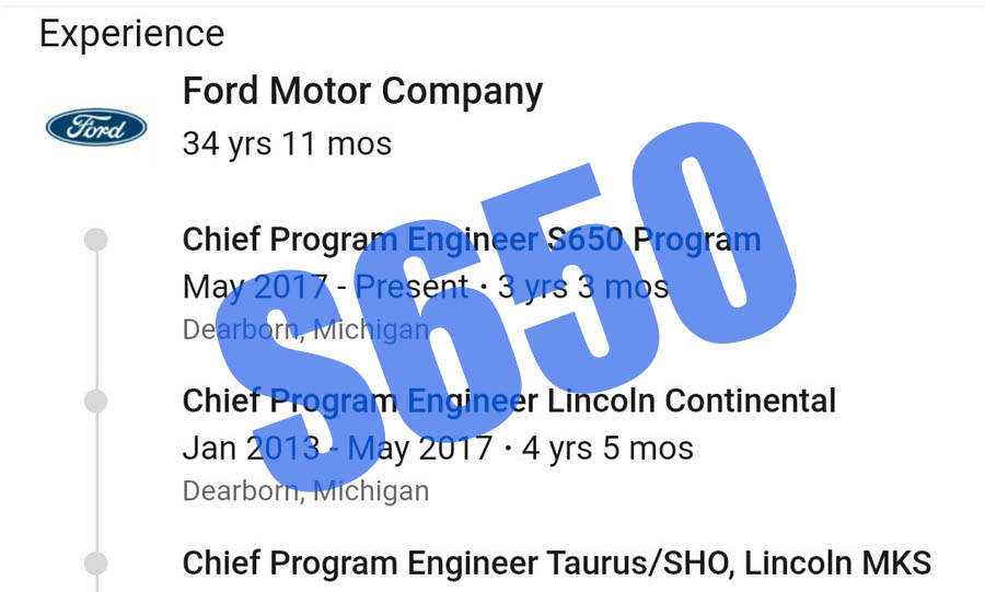 S650 2023 Mustang Chief Engineer / Program Director is Michael Celetino ...
