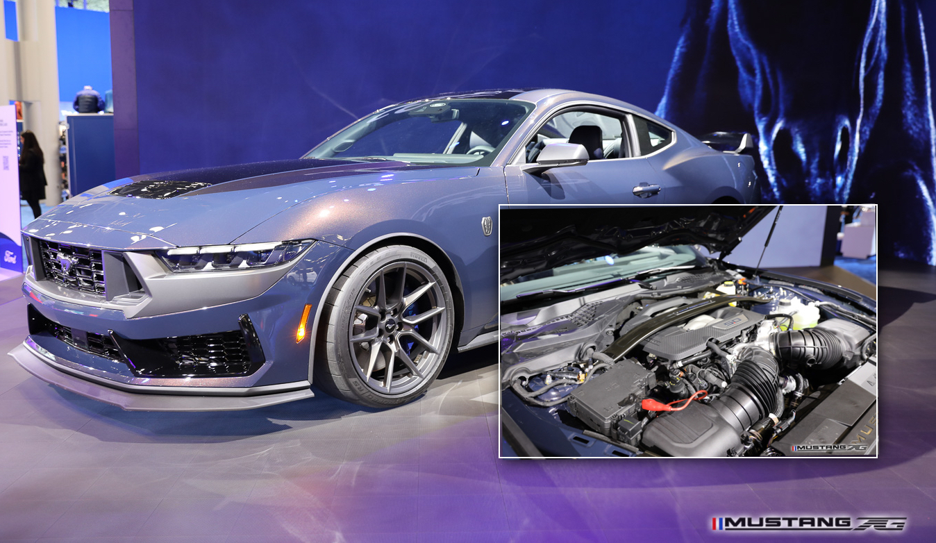 NYIAS: Dark Horse Mustang (Blue Ember) & Engine Bay FIRST Look + 2024 ...