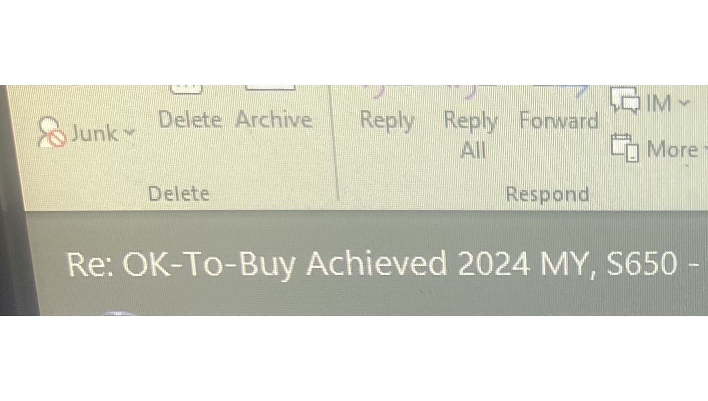 OKTB (OK-To-Buy) Achieved for 2024 Mustang S650! | Mustang7G - 2024 ...